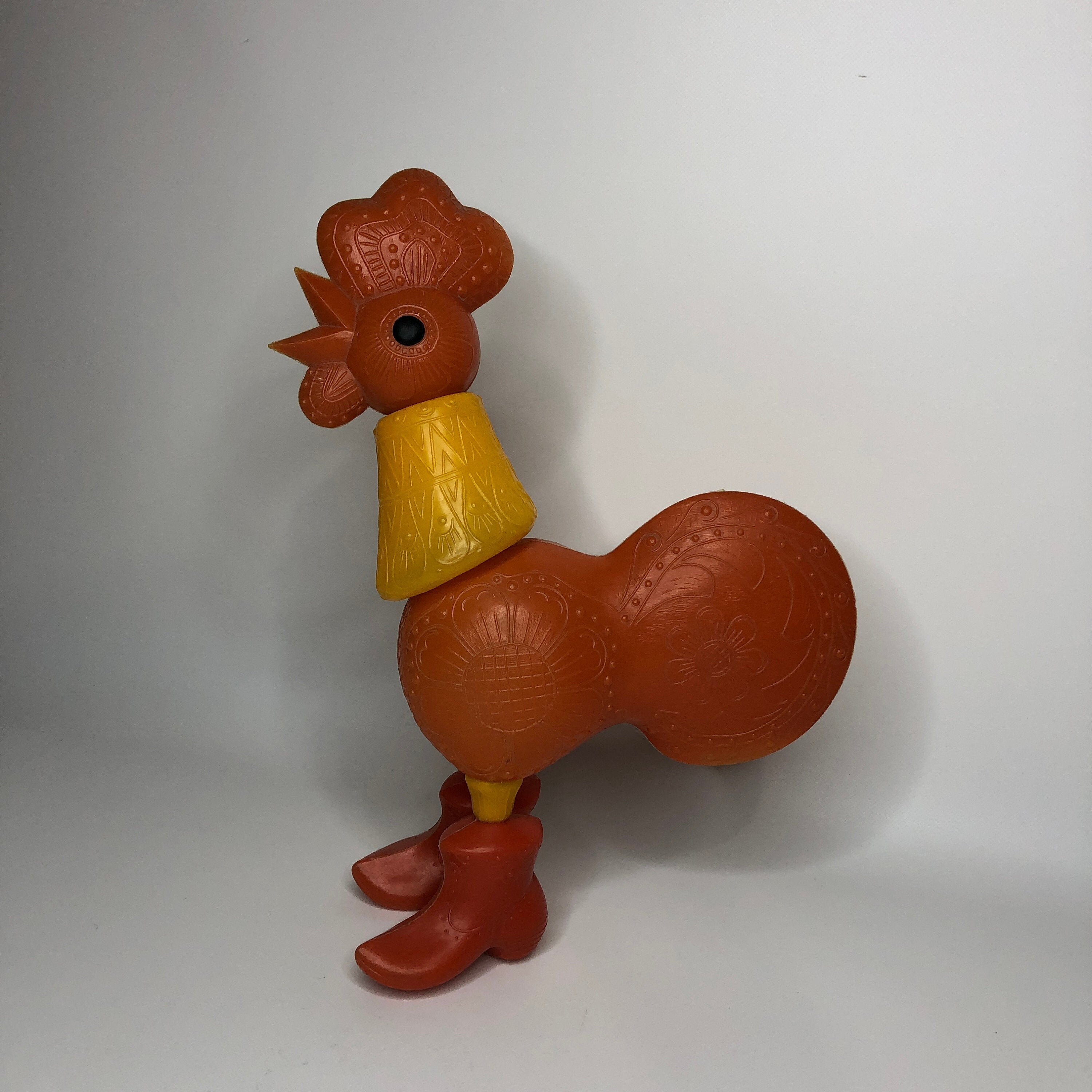 Vintage Rooster Toy, Soviet Plastic Toy, Plastic Rooster, Rare Toy, Big ...