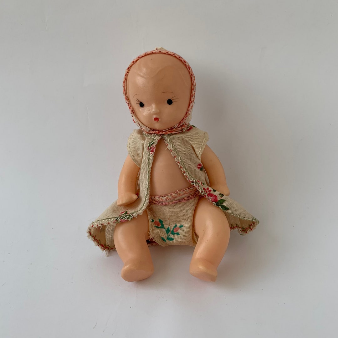 Vintage Miniature Doll in Original Clothes, Soviet Plastic Doll ...