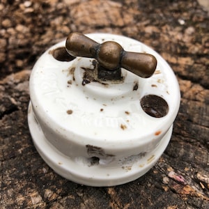 Antique Electrical Switch, Porcelain Switch, Mechanical Rotary Switch ...