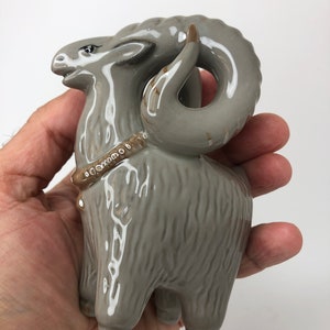Vintage Faience Sculpture, Faience Ram,, Table Figurine, Collectible ...