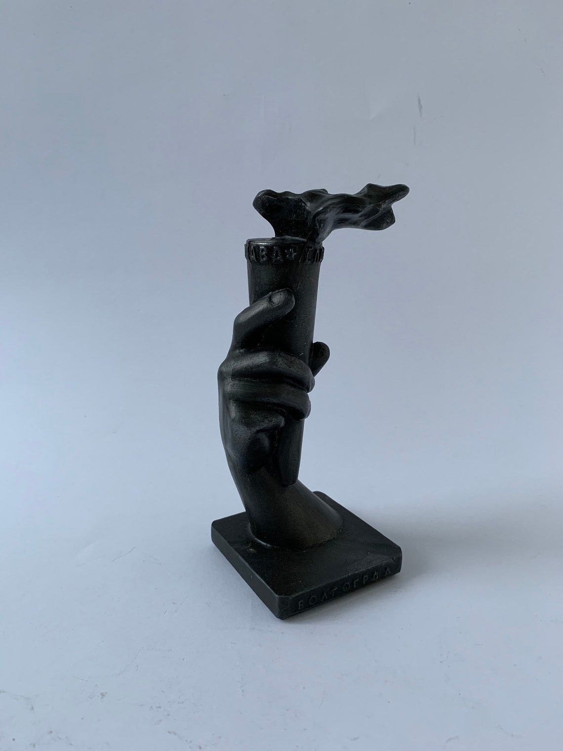 Soviet Table Sculpture hand With a Torch Vintage - Etsy