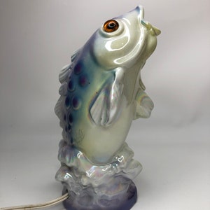Vintage Porcelain Lamp, German Electric Night Light, Porcelain Fish ...