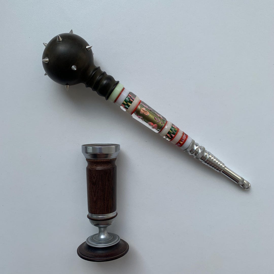 Vintage Writing Pen, Miniature Mace, Writing Pen on Stand, Handmade ...