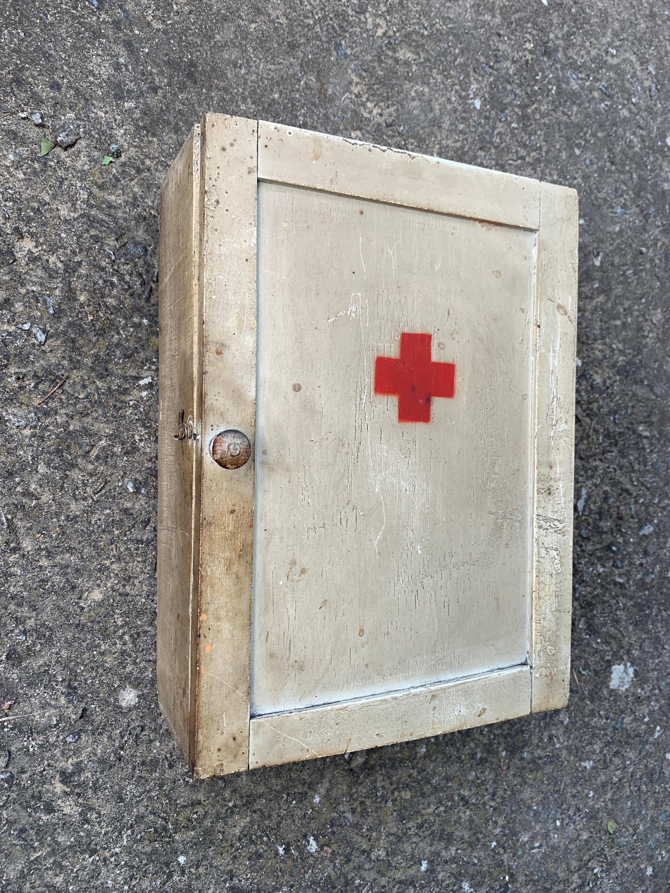 Vintage First Aid Kit, Red Cross, Medical Box, Soviet Wooden Wall ...