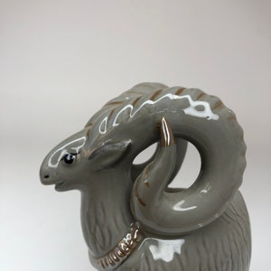 Vintage Faience Sculpture, Faience Ram,, Table Figurine, Collectible ...