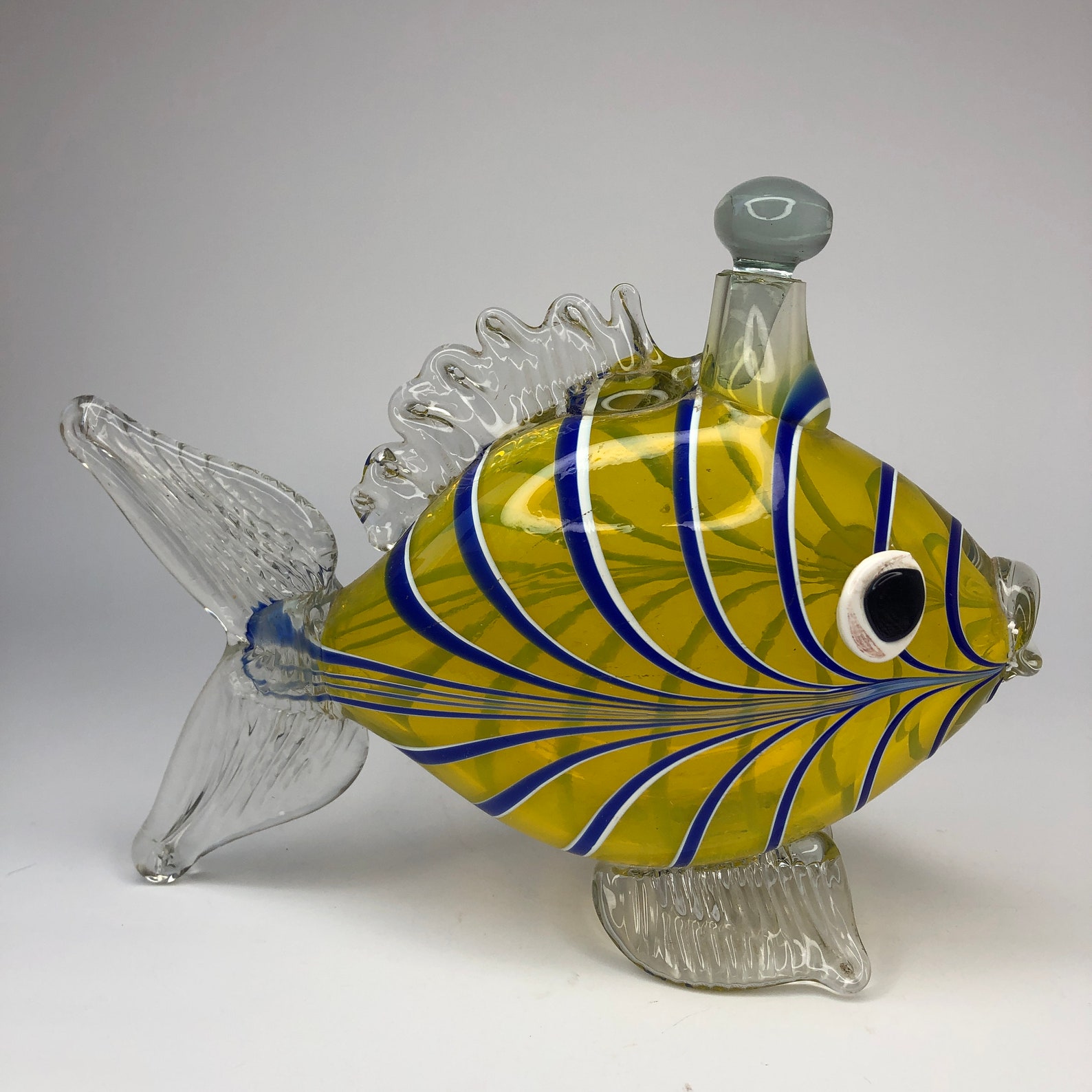 Vintage Glass Fish, Fish Decanter, Decorative Colored Fish, Soviet ...