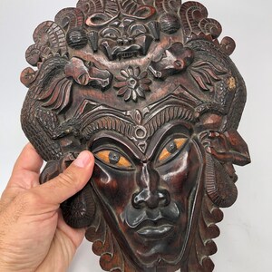 Vintage Wood Mask, Large Wall Mask, Carved Mask, Wall Decor - Etsy