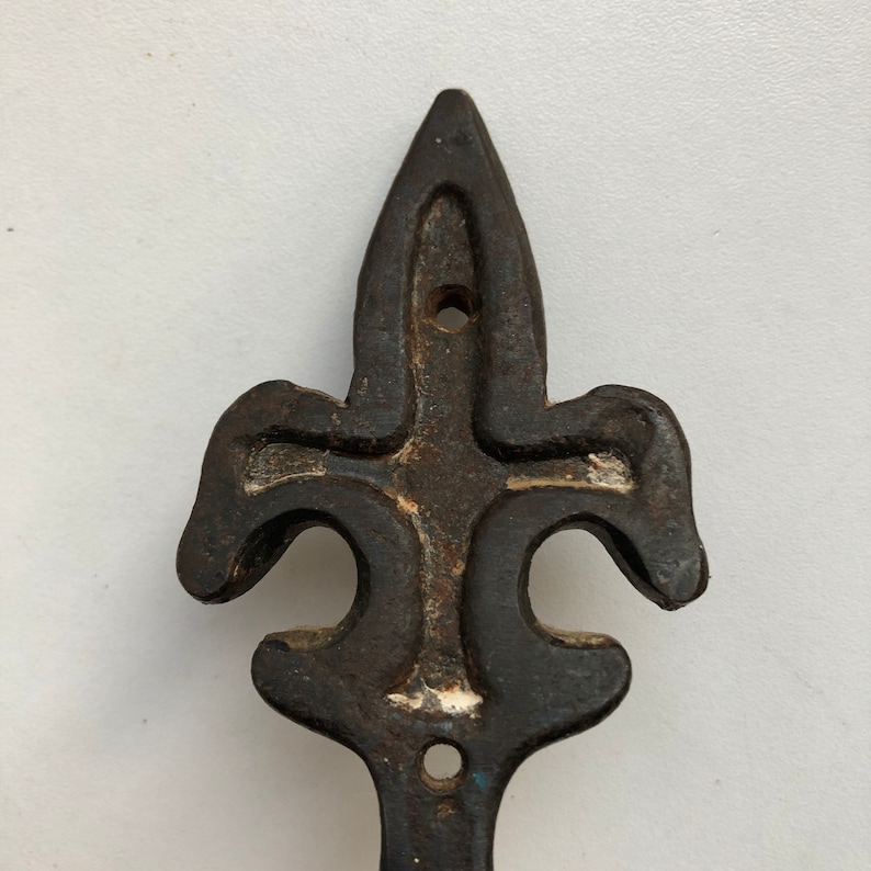 Antique Wall Hook - Hanger, Heraldic Lily, Cast Iron Hanger, Decorative ...