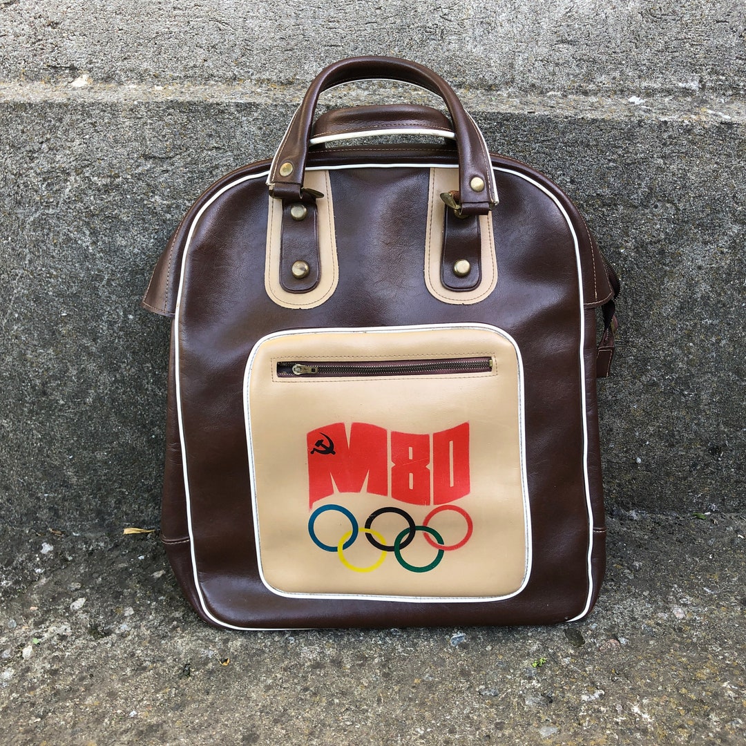 Vintage Duffle Bag, Soviet Travel Bag, 80 Olympics, Tote Bag, Brown ...