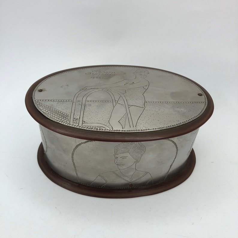 Vintage Jewelry Box Soviet Jewelry Box Handmade Oval - Etsy