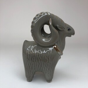 Vintage Faience Sculpture, Faience Ram,, Table Figurine, Collectible ...