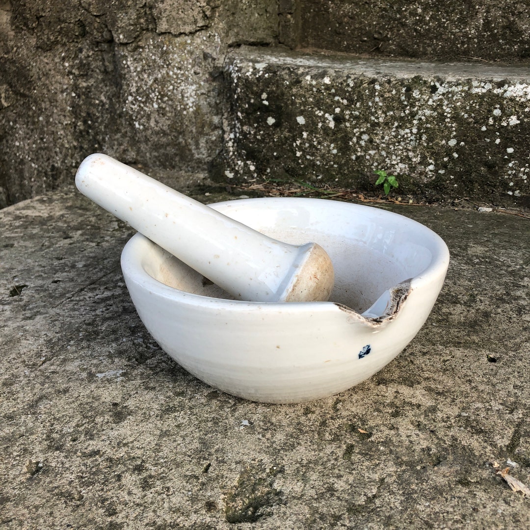 Vintage Laboratory Mortar, Extra Large Mortar, Soviet Porcelain Mortar ...