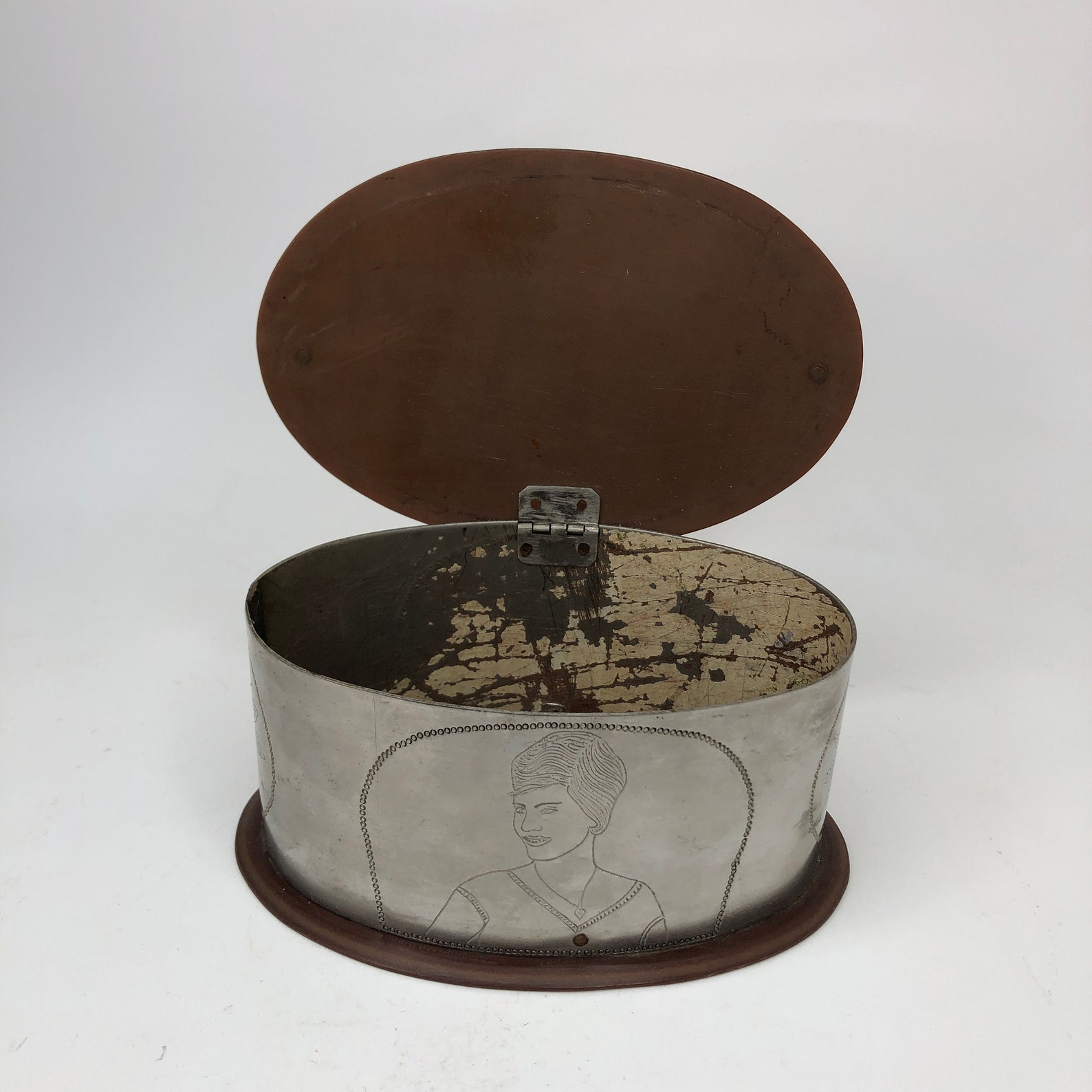 Vintage Jewelry Box Soviet Jewelry Box Handmade Oval - Etsy