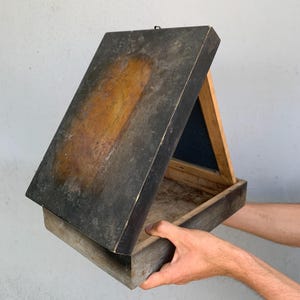 Vintage Shaving Box, Wooden Box With Mirror, Travel Shaving Box, Old ...