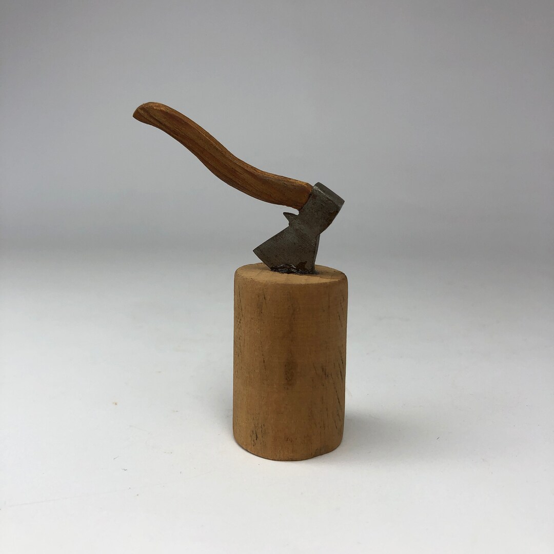 Vintage Souvenir Ax, Stump and Ax, Soviet Desktop Souvenir, Original ...