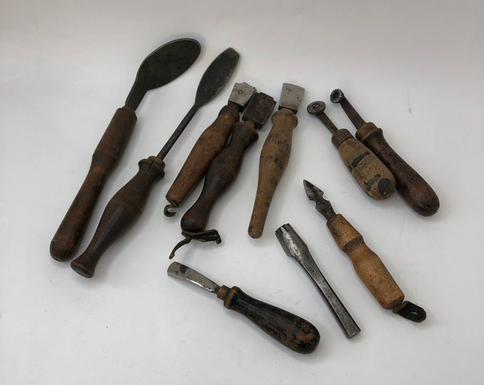 Vintage Tool Set, Shoemaker Tools, Shoe Irons, Craft Tools, Shoe Repair ...