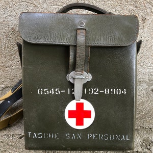 Antique First Aid Kit, Vintage Medical Bag, First Aid Kit, Red Cross ...