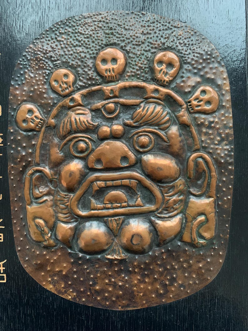 Vintage Copper Mask, Erlik Khan, Wall Hanging, Face on Wall ...