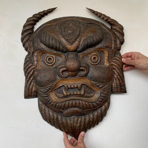 Vintage Devil Mask, Devil Face, Large Copper Mask, Handmade, Metal ...