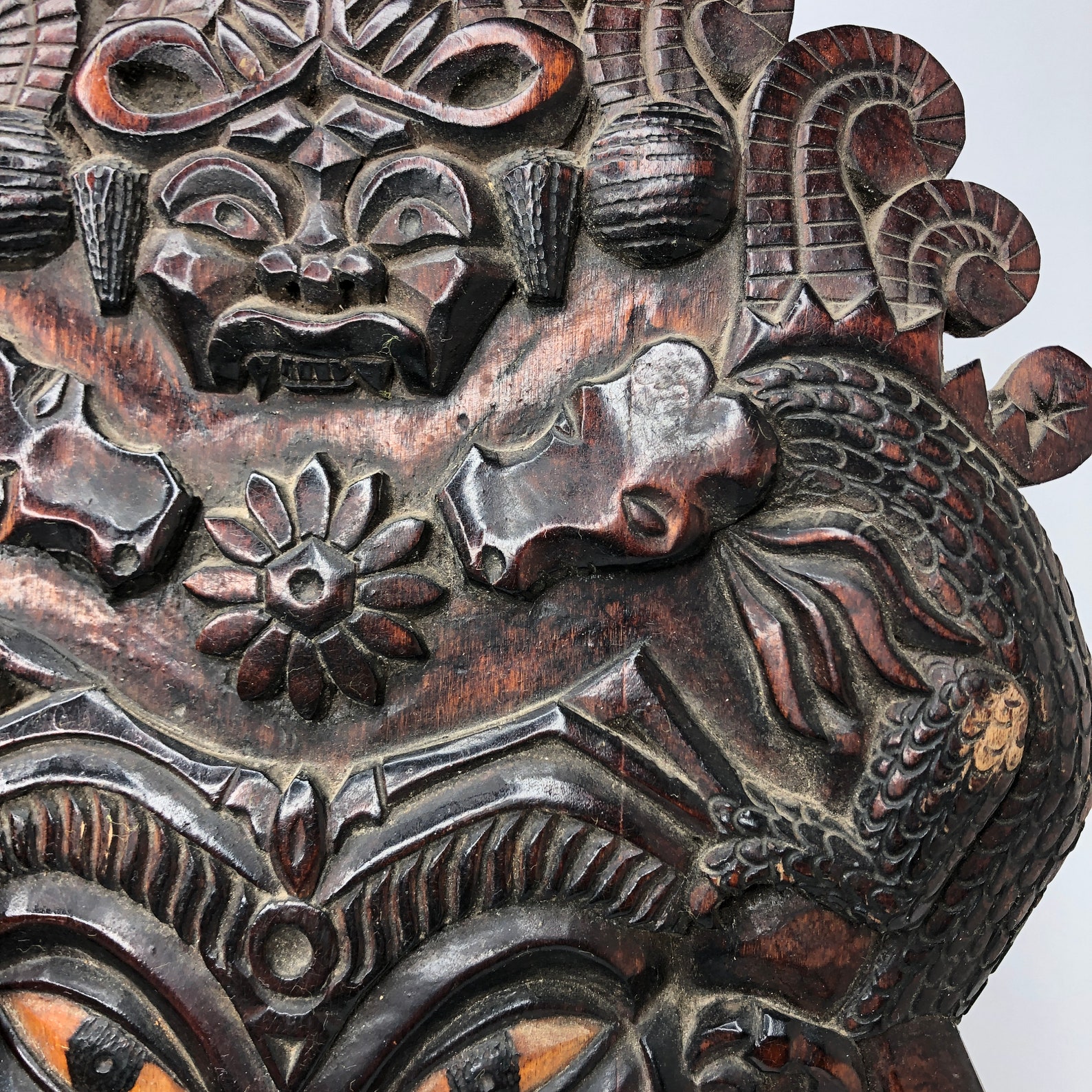 Vintage Wood Mask Large Wall Mask Carved Mask Wall Decor - Etsy