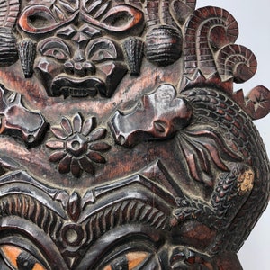Vintage Wood Mask, Large Wall Mask, Carved Mask, Wall Decor - Etsy