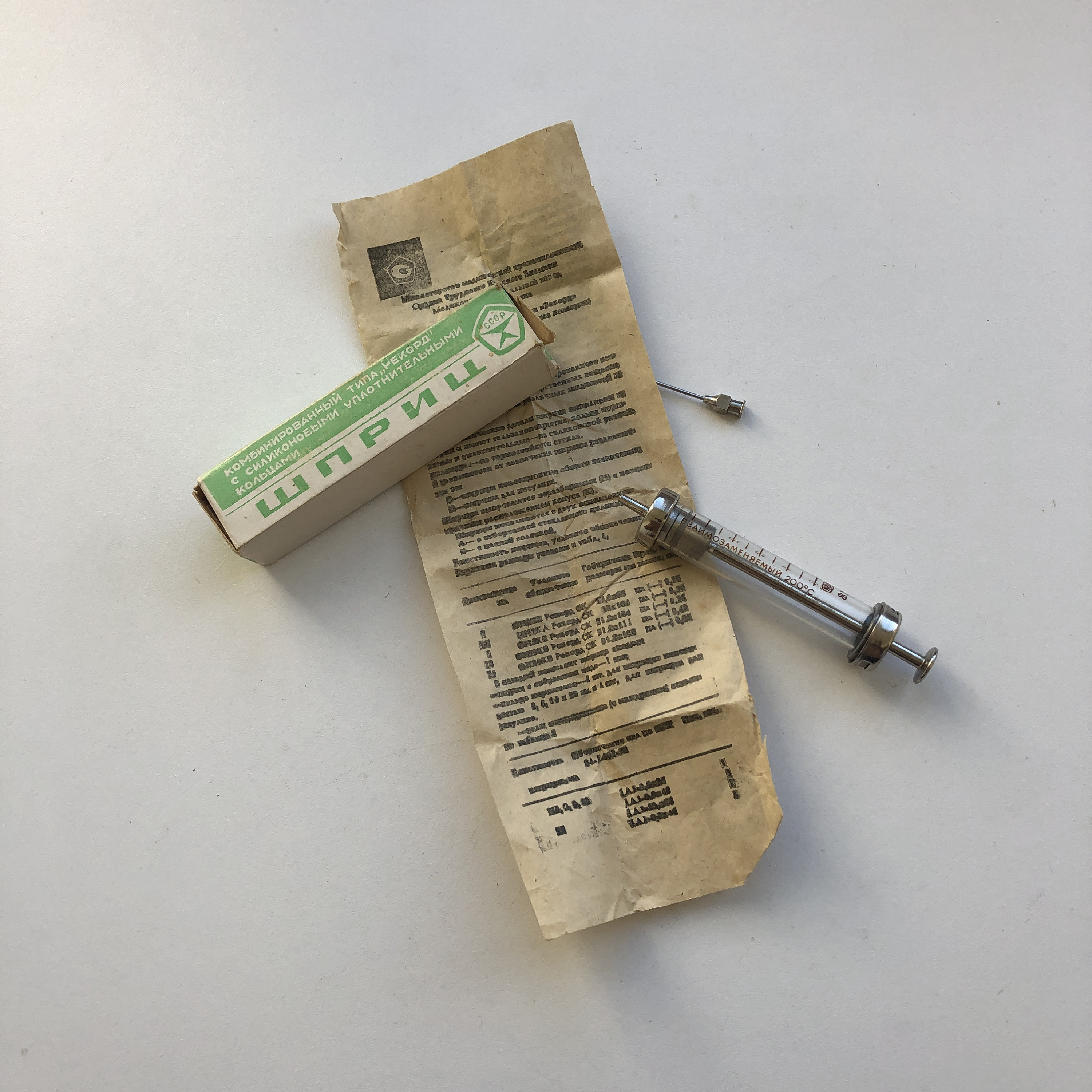 Reusable glass syringe Vintage USSR 80s Soviet medical instrument Old ...