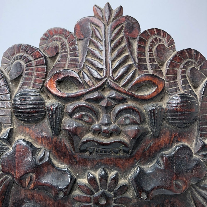 Vintage Wood Mask Large Wall Mask Carved Mask Wall Decor - Etsy