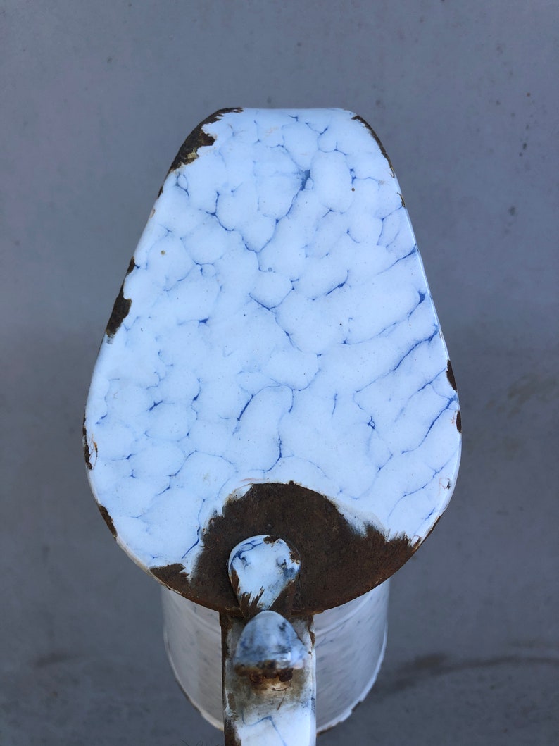 Vintage Enamel Pitcher, Water Pitcher, Large Bath Pitcher, Rustic Decor ...