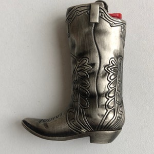 Vintage Lighter Case, Cowboy Boot, Lighter Metal Case, Pocket Lighter ...