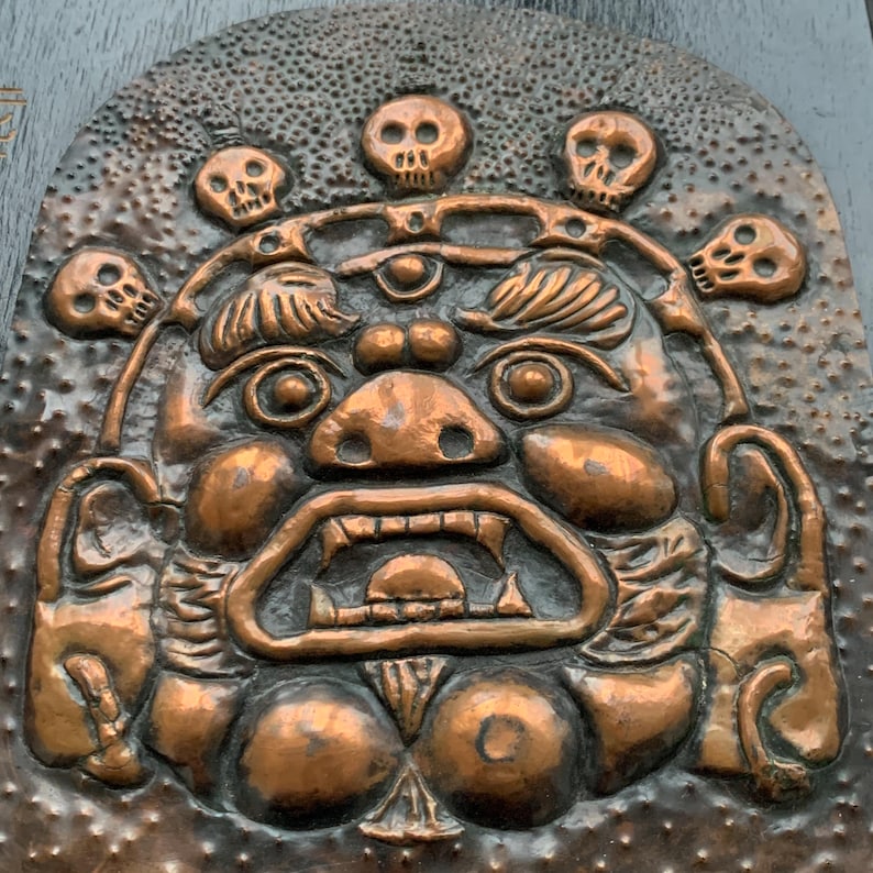 Vintage Copper Mask, Erlik Khan, Wall Hanging, Face on Wall ...