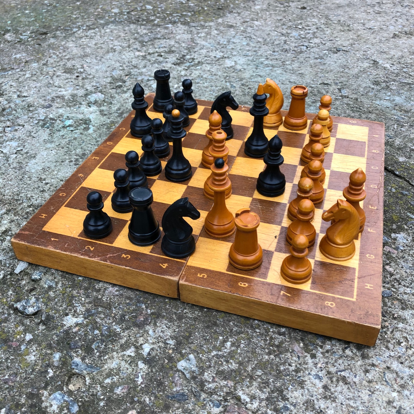 Old Bakelite Chess,soviet Chess Set USSR 60x ,chess Board 30cm X 30cm ...