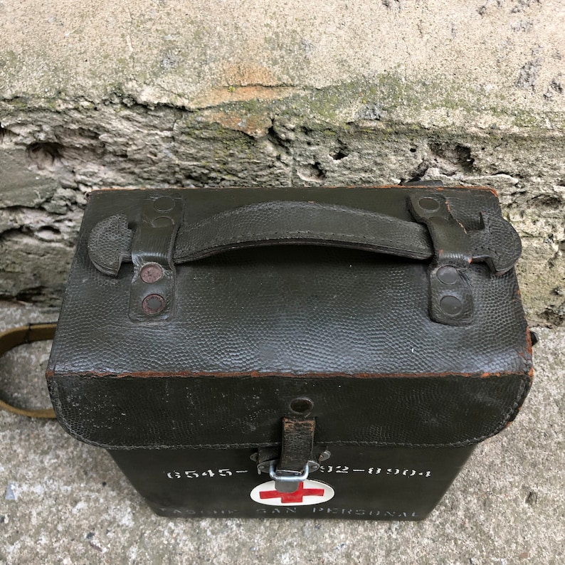 Antique First Aid Kit, Vintage Medical Bag, First Aid Kit, Red Cross ...