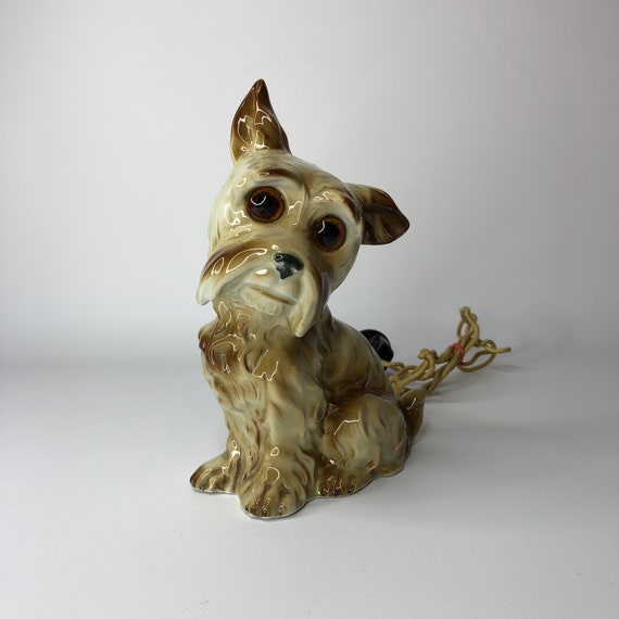 Porcelain Lamp dog Vintage Electric Night Light | Etsy