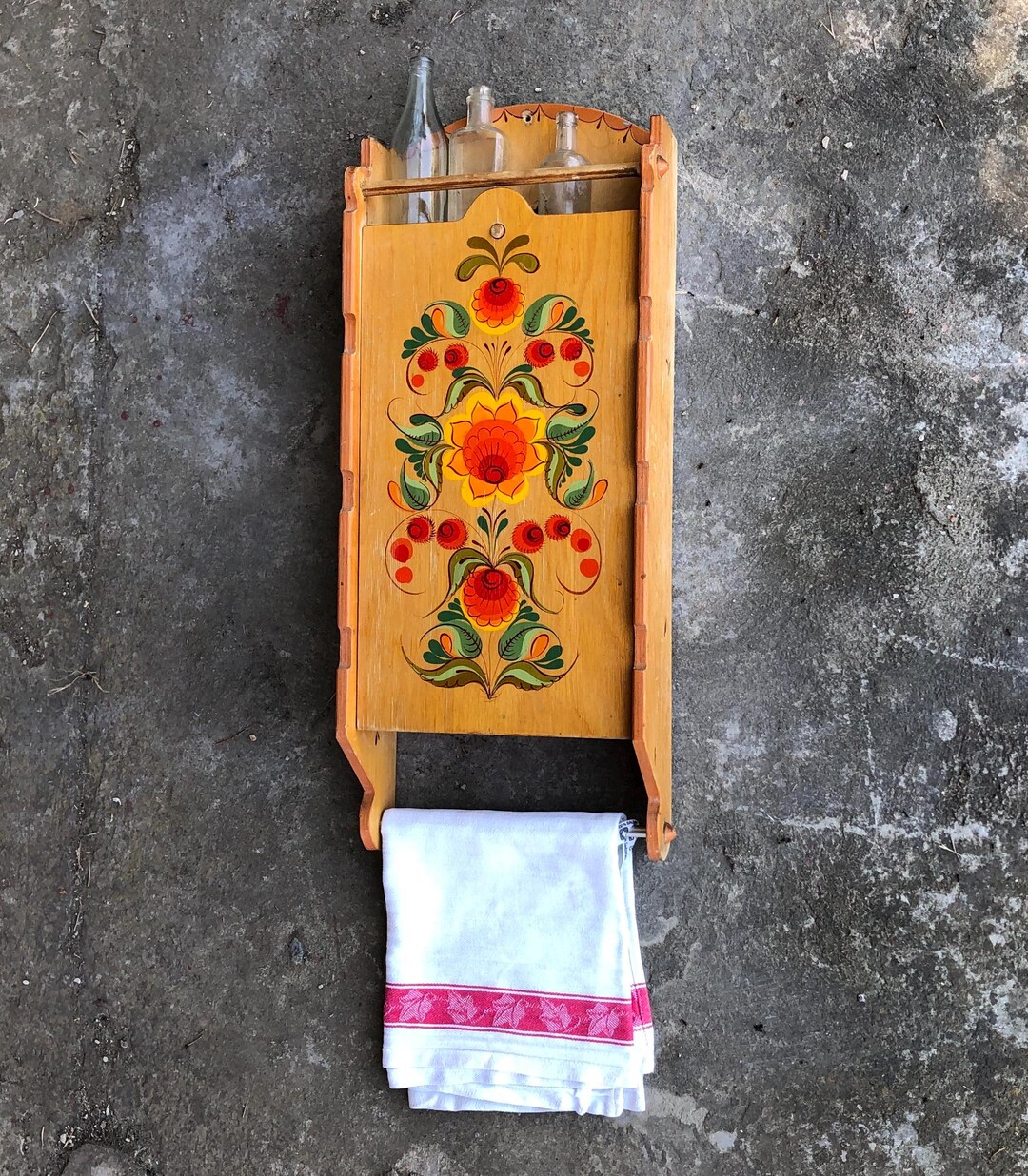 Vintage Kitchen Shelf, Soviet Wooden Cabinet, Spice Cabinet, Hanging ...