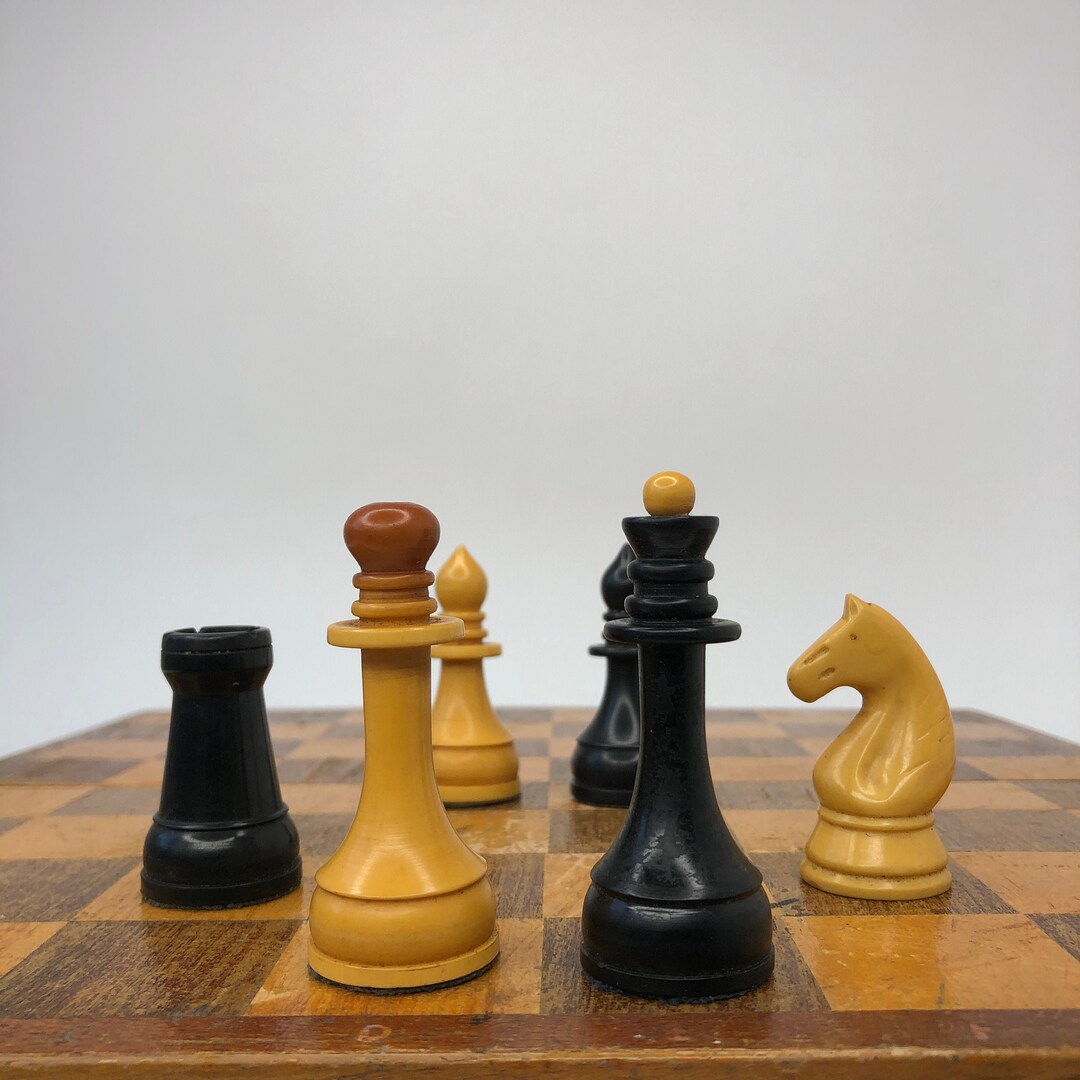 Vintage Chess USSR, Bakelite Chess, Soviet Chess Set, Chess Board 32cm ...