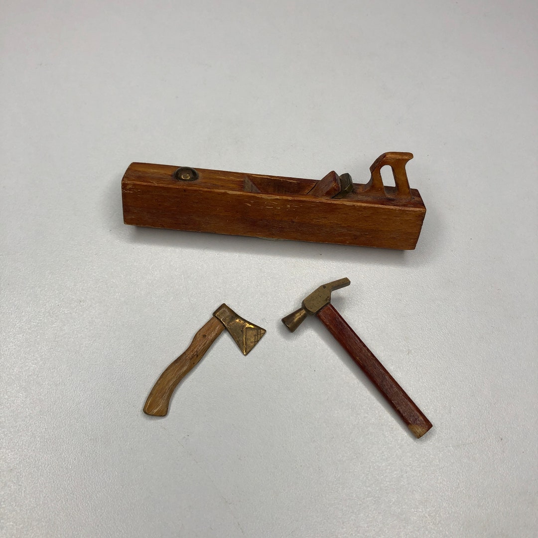 Vintage Miniature Tools, Carpentry Tools, Jointer, Hammer, Hatchet ...