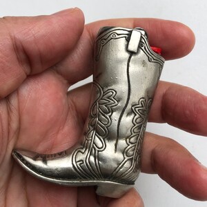 Vintage Lighter Case, Cowboy Boot, Lighter Metal Case, Pocket Lighter ...