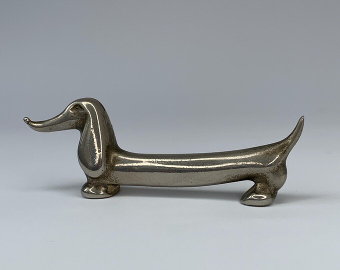 Vintage Dachshund Figurine, Knife Rest, Table Decor, Metal Dog Figurine ...