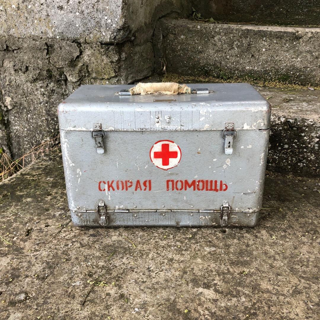 Vintage Medical Bag, Red Cross, First Aid Kit, Soviet Medical Box ...