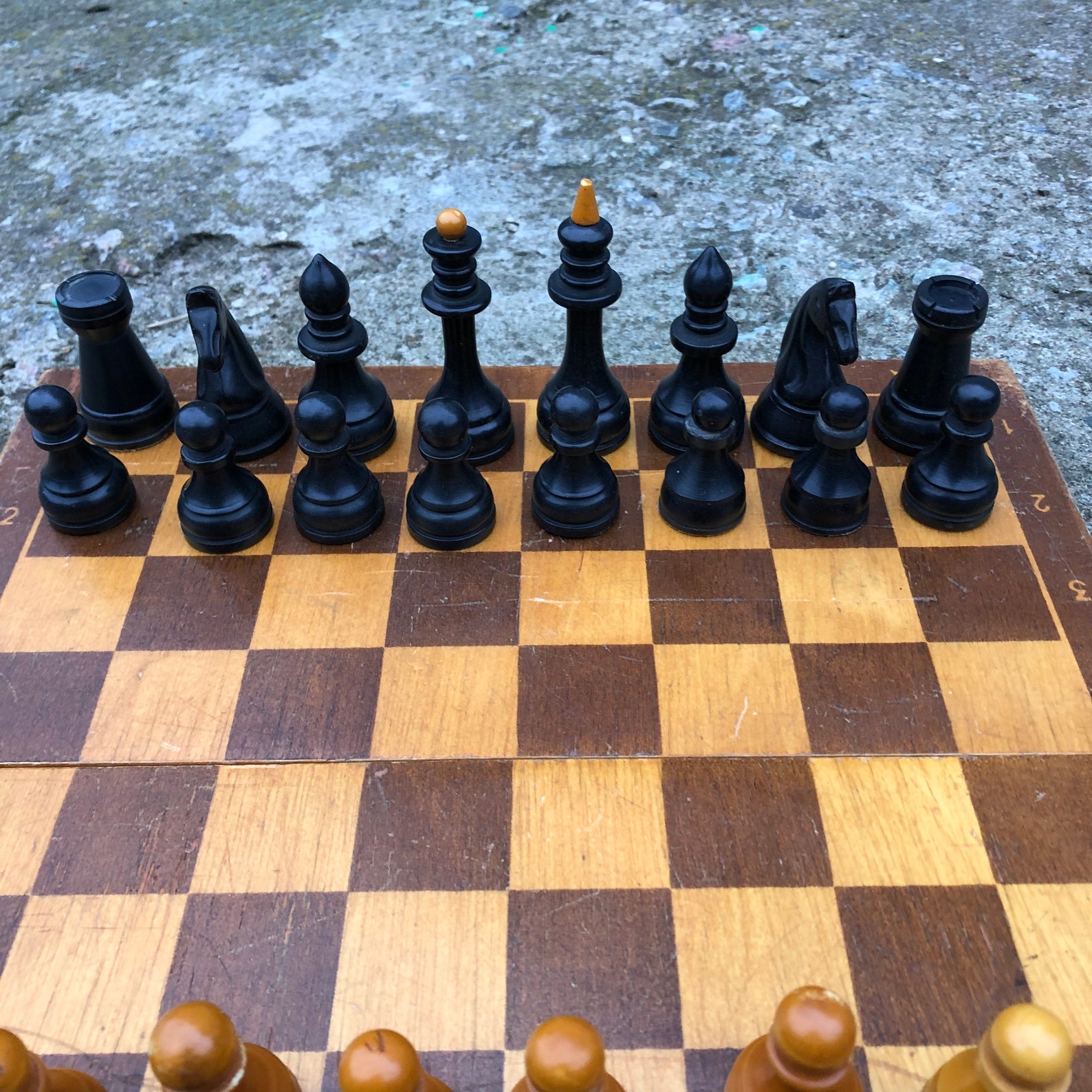 Old Bakelite Chess,soviet Chess Set USSR 60x ,chess Board 30cm X 30cm ...