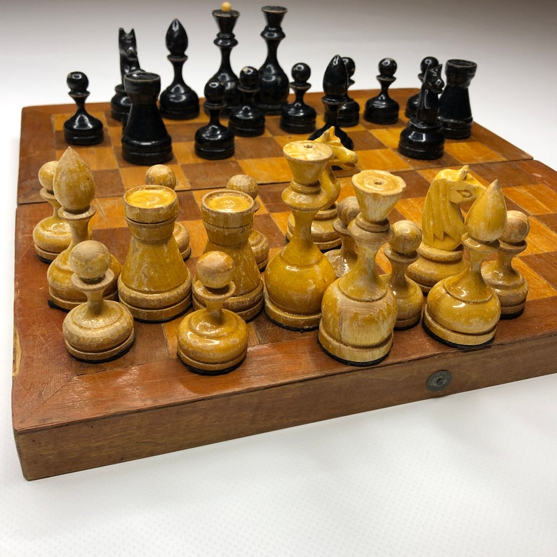 Vintage Chess, Chess Board 31cm X 31cm, Old Wooden Chess, Soviet Board ...