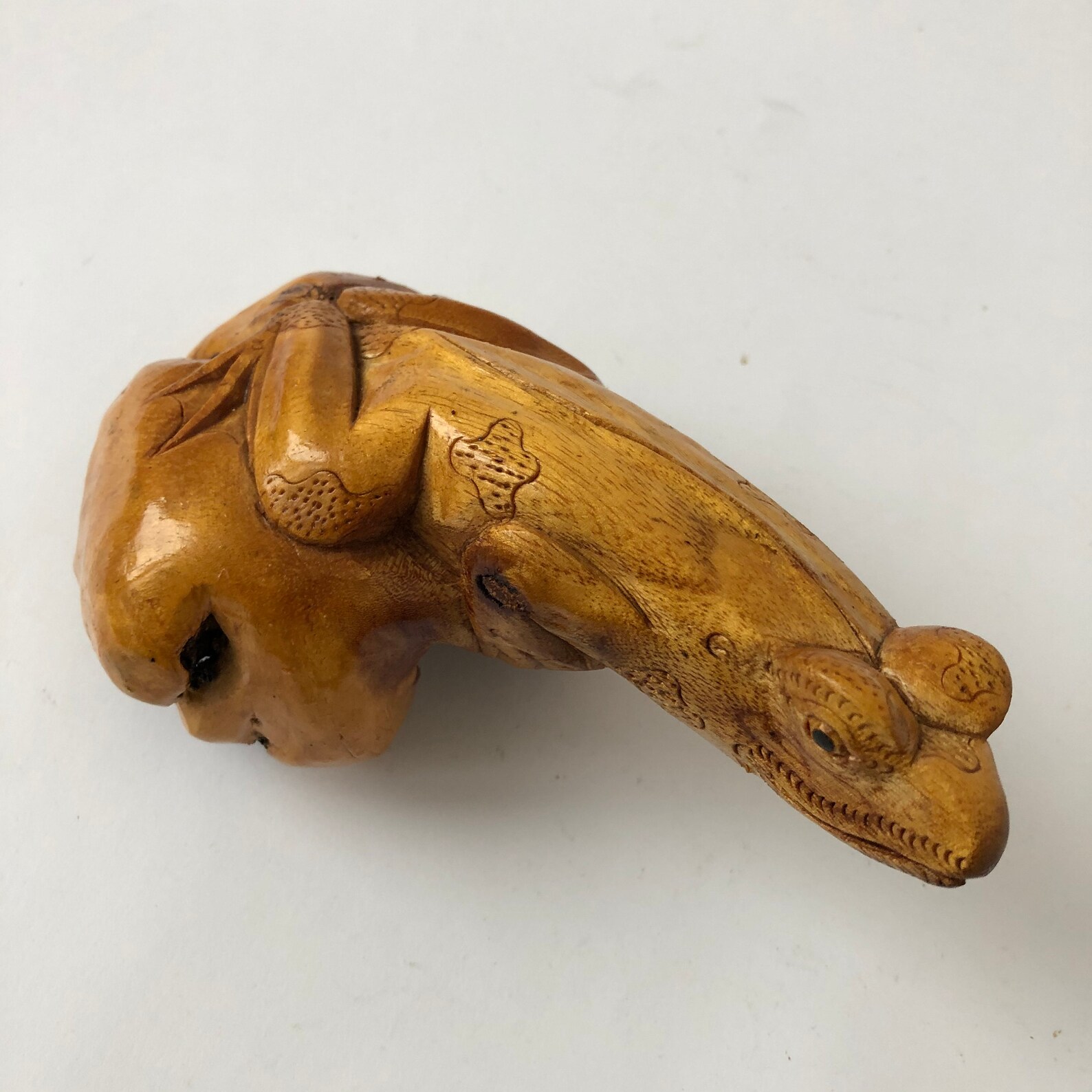 Vintage Wood Frog Sculpture Handmade Wood Carving Toad - Etsy