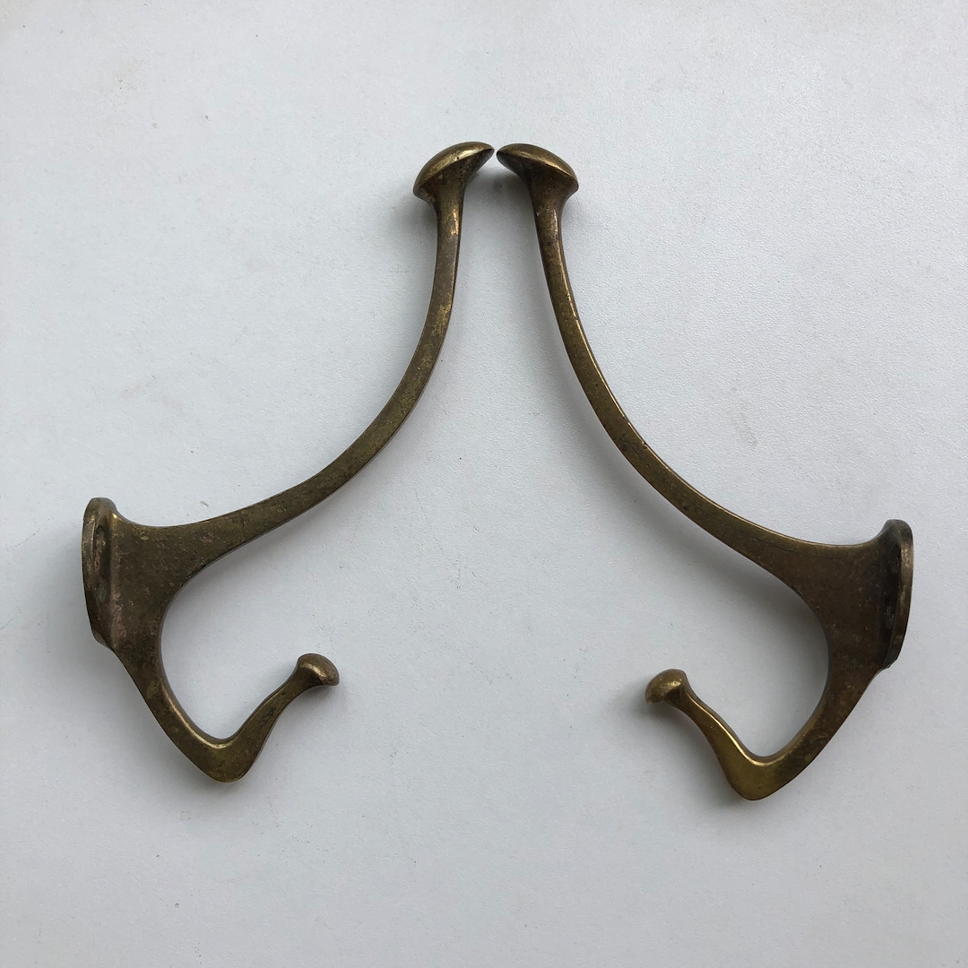Vintage Clothes Hanger, Bronze Hanger, Set of 2 Wall Hooks, Modern ...