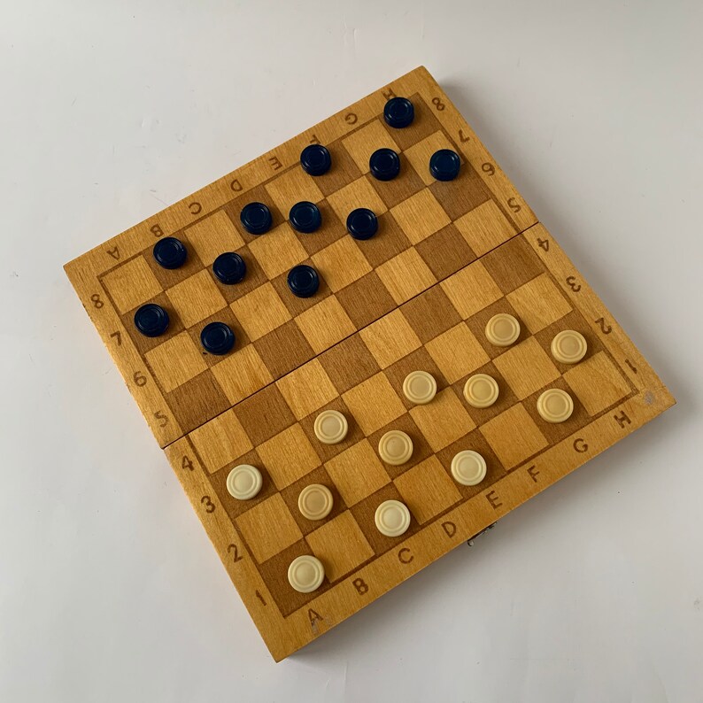 Vintage Miniature Checkers Rare Plastic Checkers Wooden - Etsy
