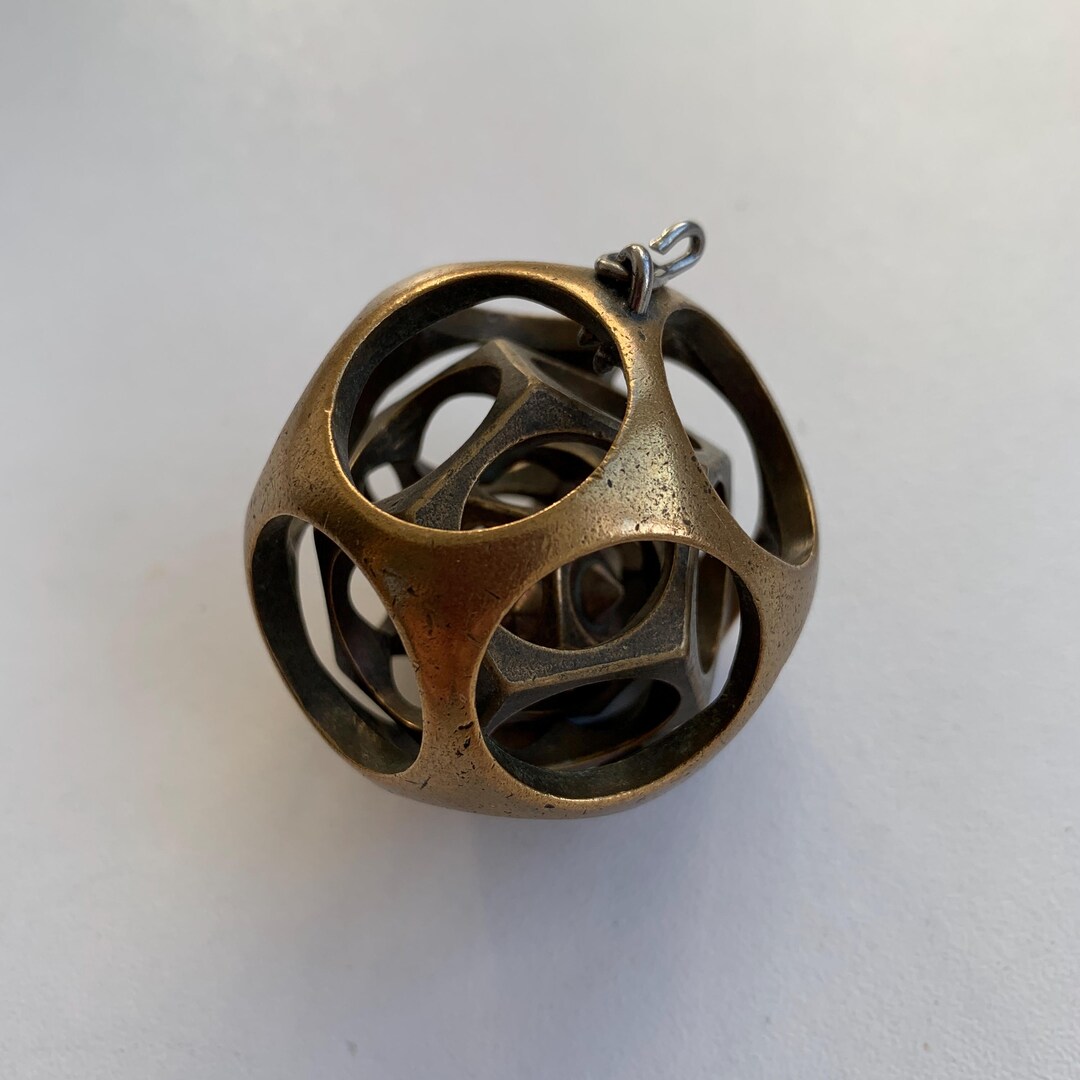 Vintage Sphere Keychain, Puzzle Ball, Magic Ball, Bronze Sphere ...