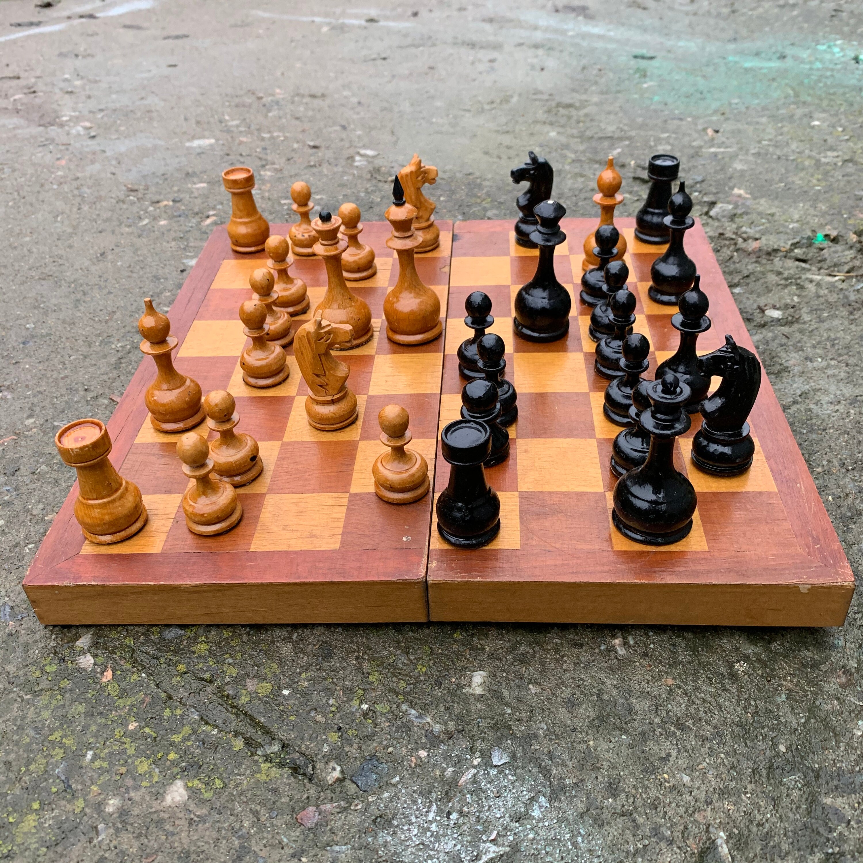 Vintage Chess Old Wooden Chess Soviet Board Game Logic | Etsy
