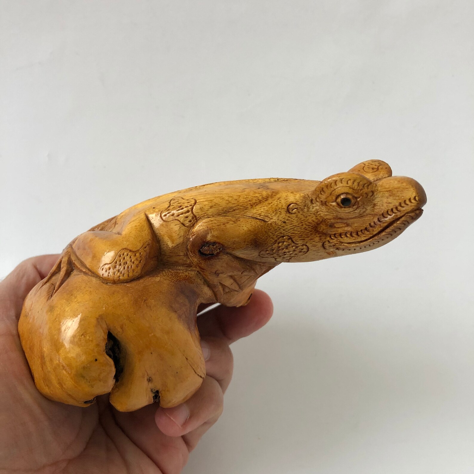 Vintage Wood Frog Sculpture Handmade Wood Carving Toad - Etsy