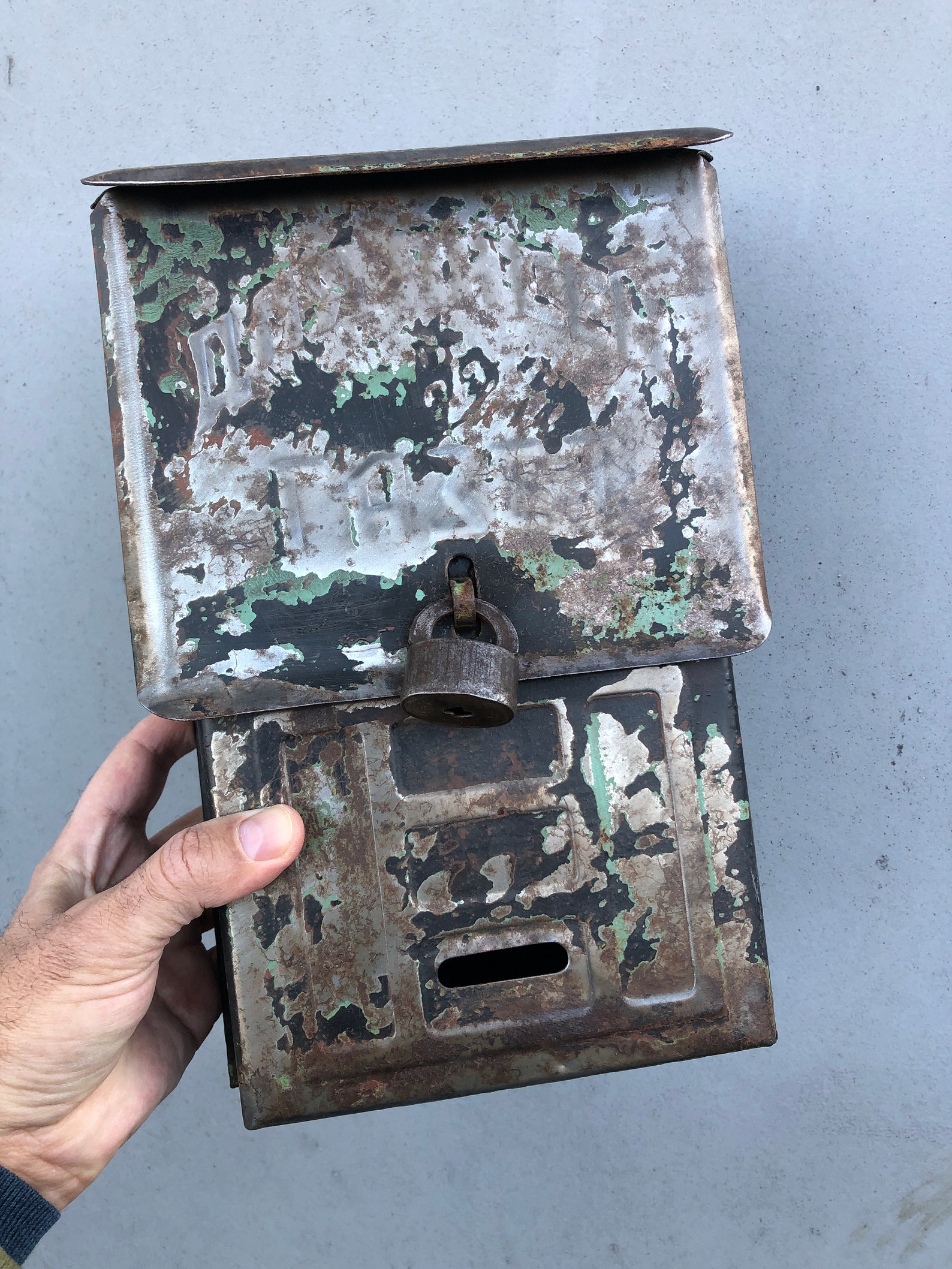 Letter Box, Vintage Wall Mounted Letter & Newspaper Box, Old Box, Metal ...