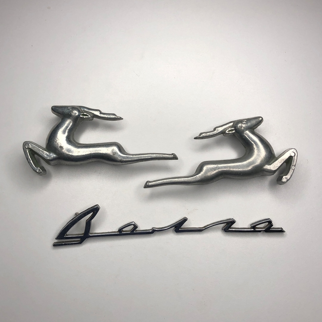 Vintage Retro Car Emblem, "deer", Volga GAZ 21, Original Logo, Soviet ...