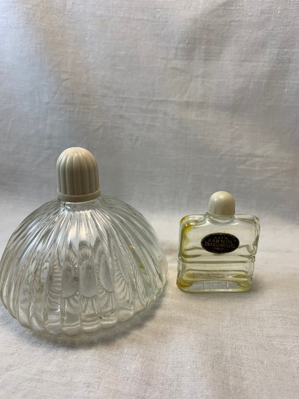 Vintage Perfume Bottles,clear Glass, Soviet Perfumes,old Glass, USSR ...
